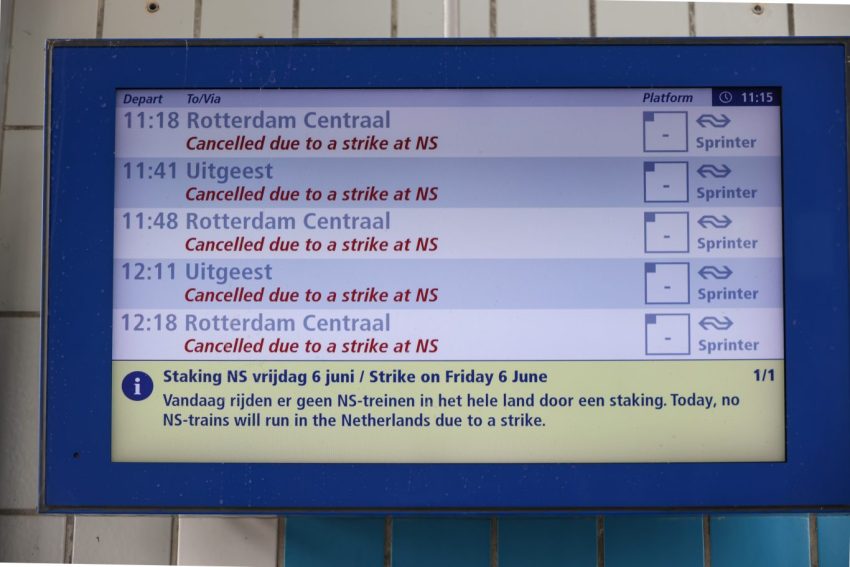 Dinsdag wederom stakingen bij NS in regio | Gouwe IJssel Nieuws